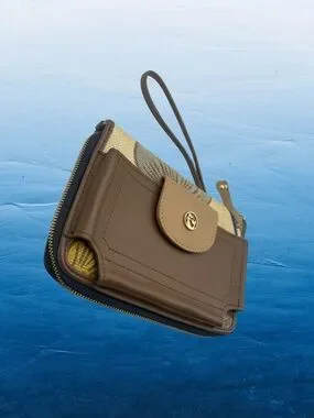 Spartina 449 | Bags | Spartina 449 Yemaya Leather Linen Zipper Wristlet ...